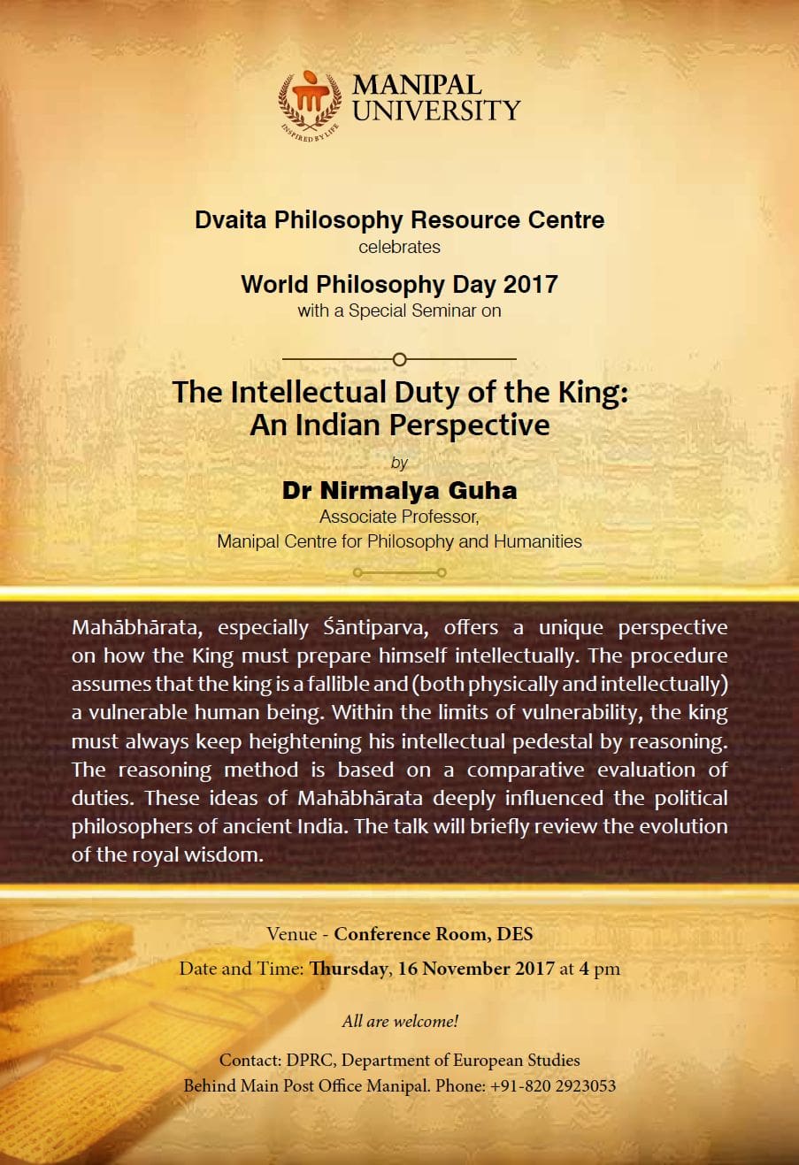 Manipal University to celebrate World Philosophy Day 2017 | ManipalBlog